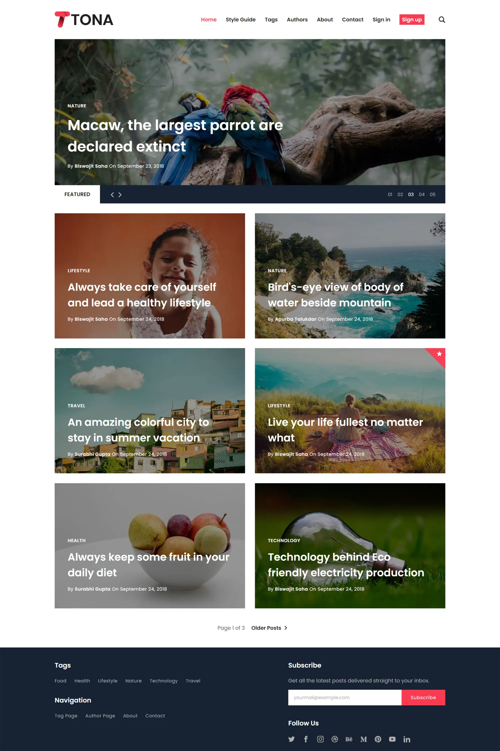 Tona Ghost Theme – Clean, Responsive & Feature-Packed! 🖋️