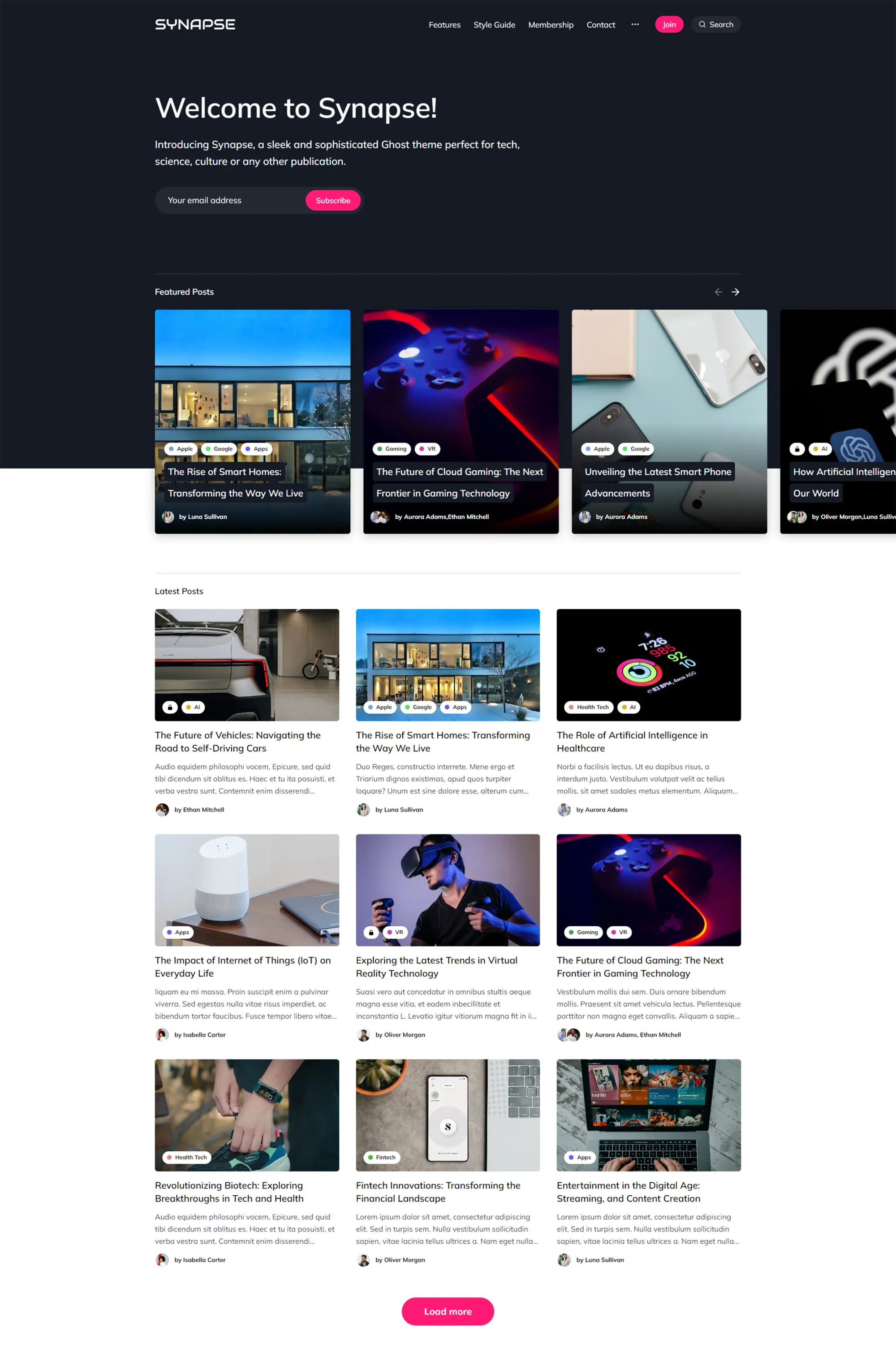 New Synapse Ghost Theme – Modern & Fast for Blogs! 📰🚀