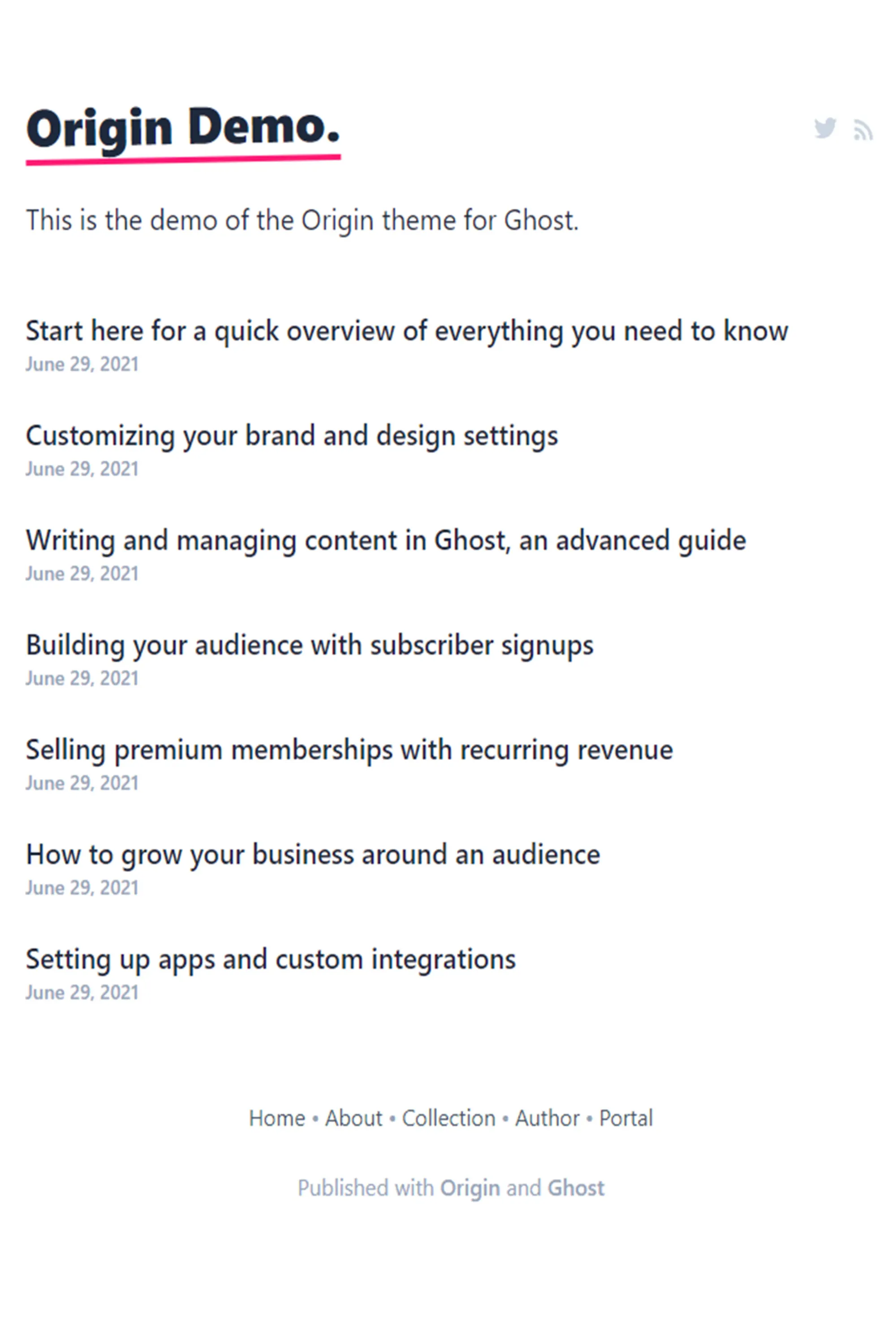 ️ Origin Ghost Theme – Minimalist Design for Personal Blogs 🌙