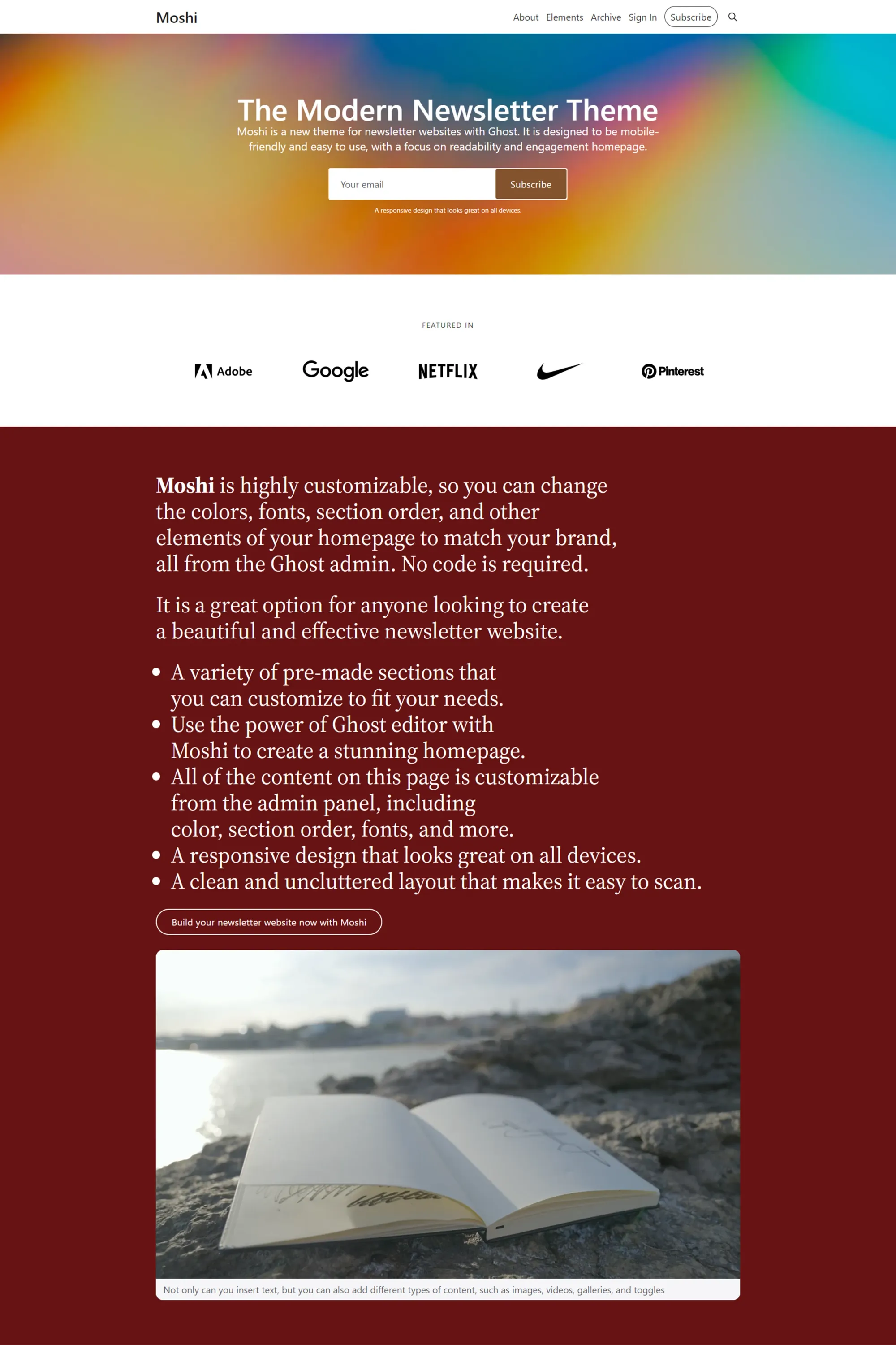 Updated Moshi Ghost Theme! 📬 Perfect for Newsletters