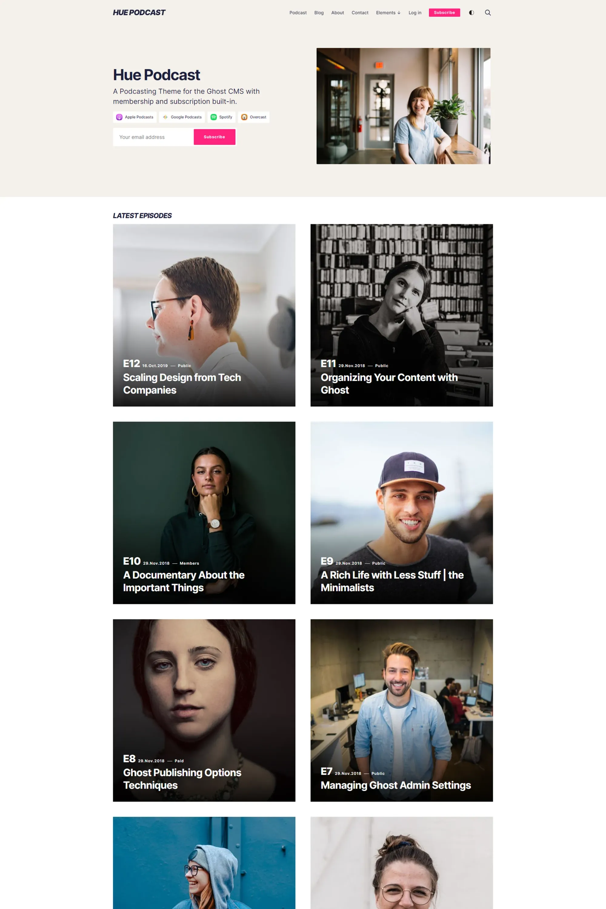 🎙️ Hue Ghost Theme – Perfect for Podcasts & Blogs