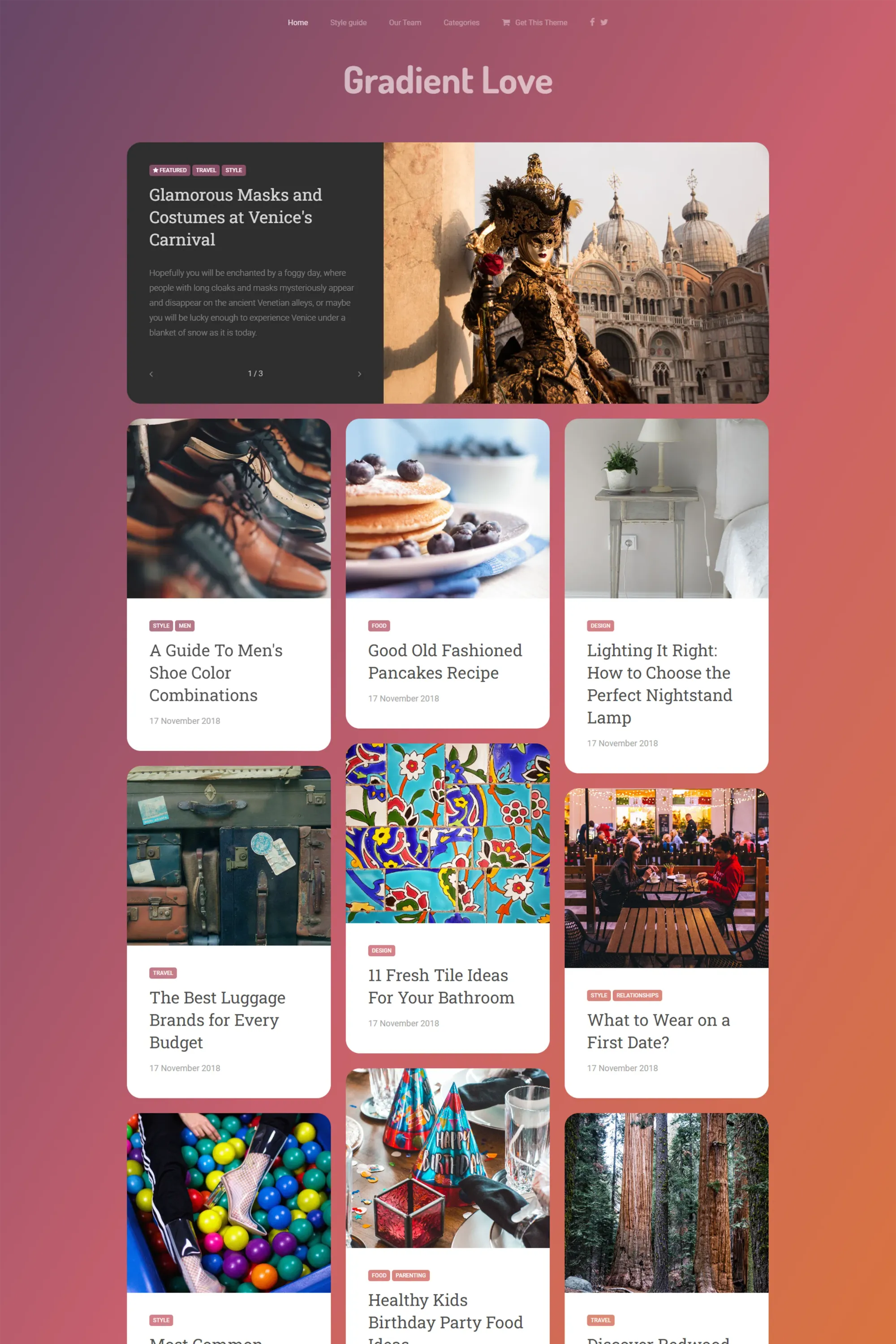 🎨 Gradient Love Ghost Theme ️ Perfect for Blogs & Magazines