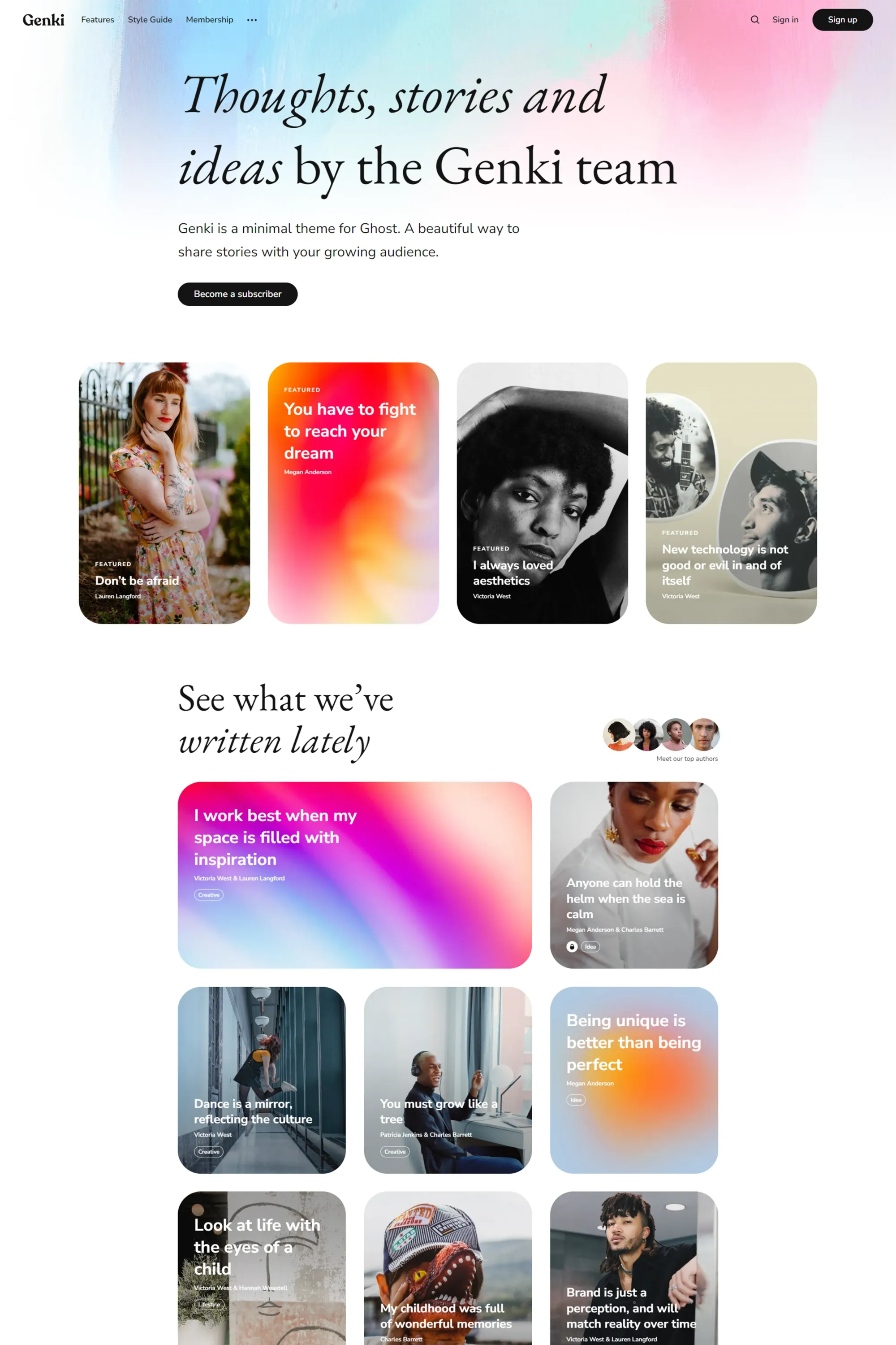 🎨 Genki Ghost Theme – Perfect for Stylish Magazines & Blogs ️