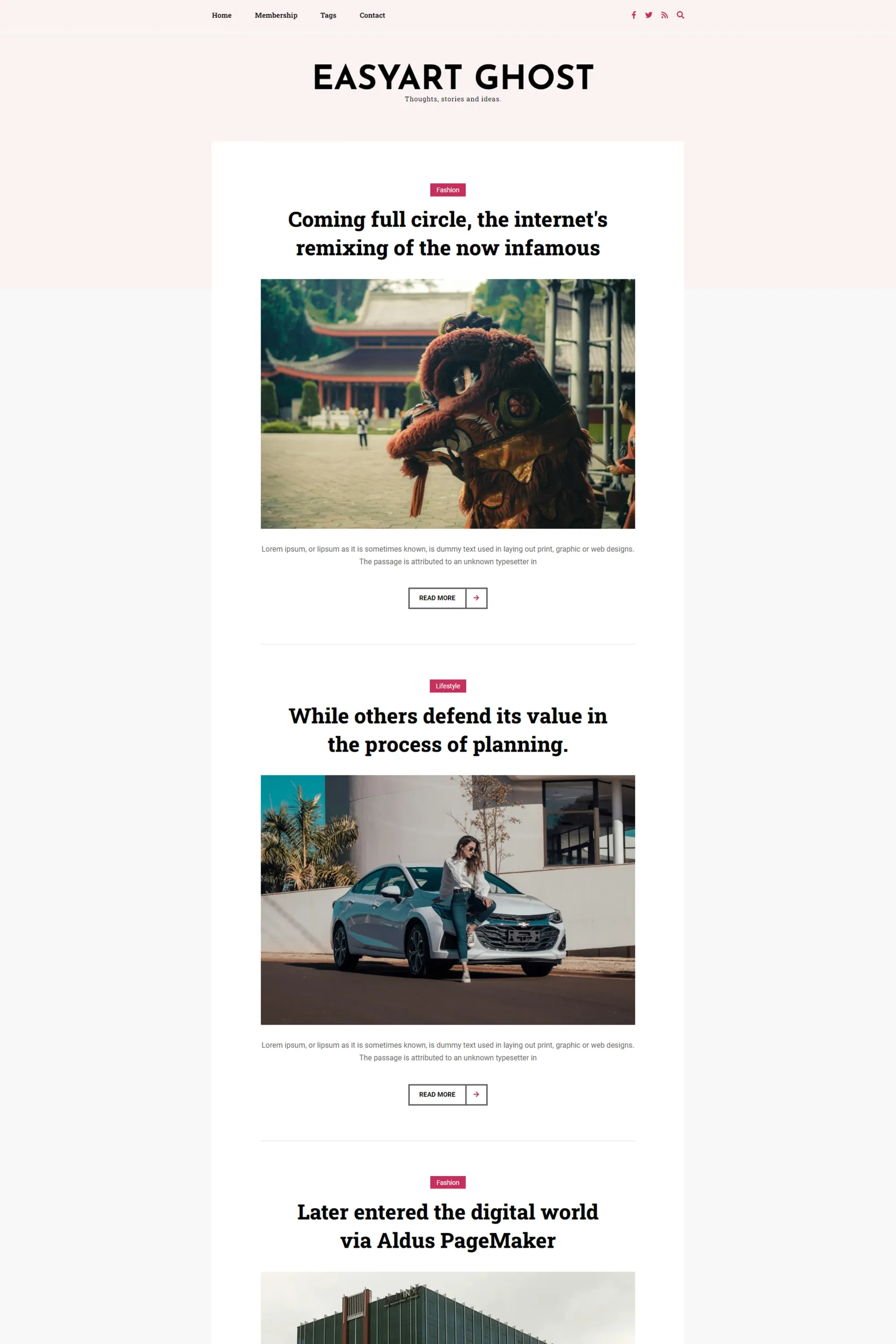 Easyart Ghost Theme – Minimal Design for Blogs & Portfolios 🖌️