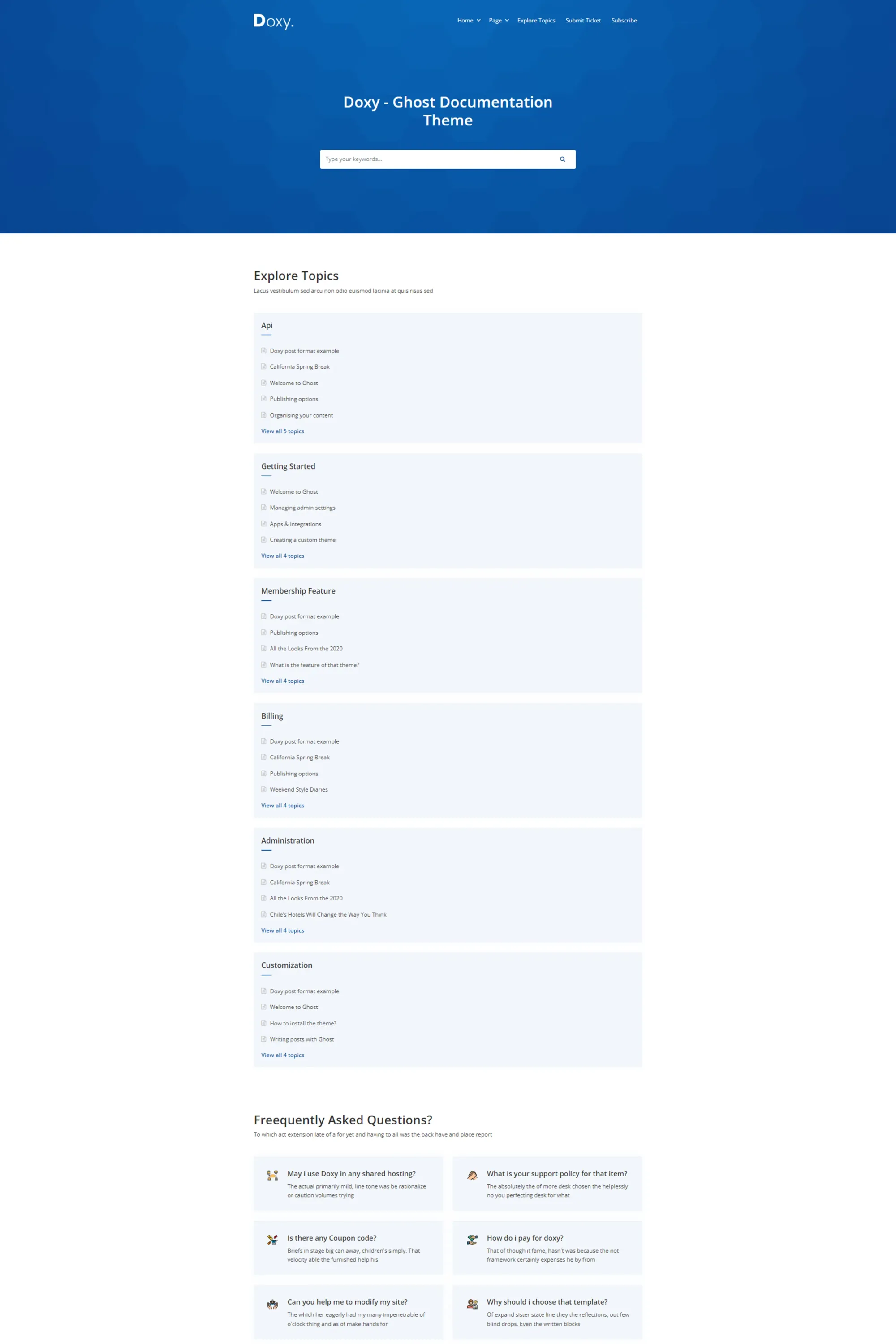 📖 Doxy – Powerful Knowledge Base Ghost Theme ⚡