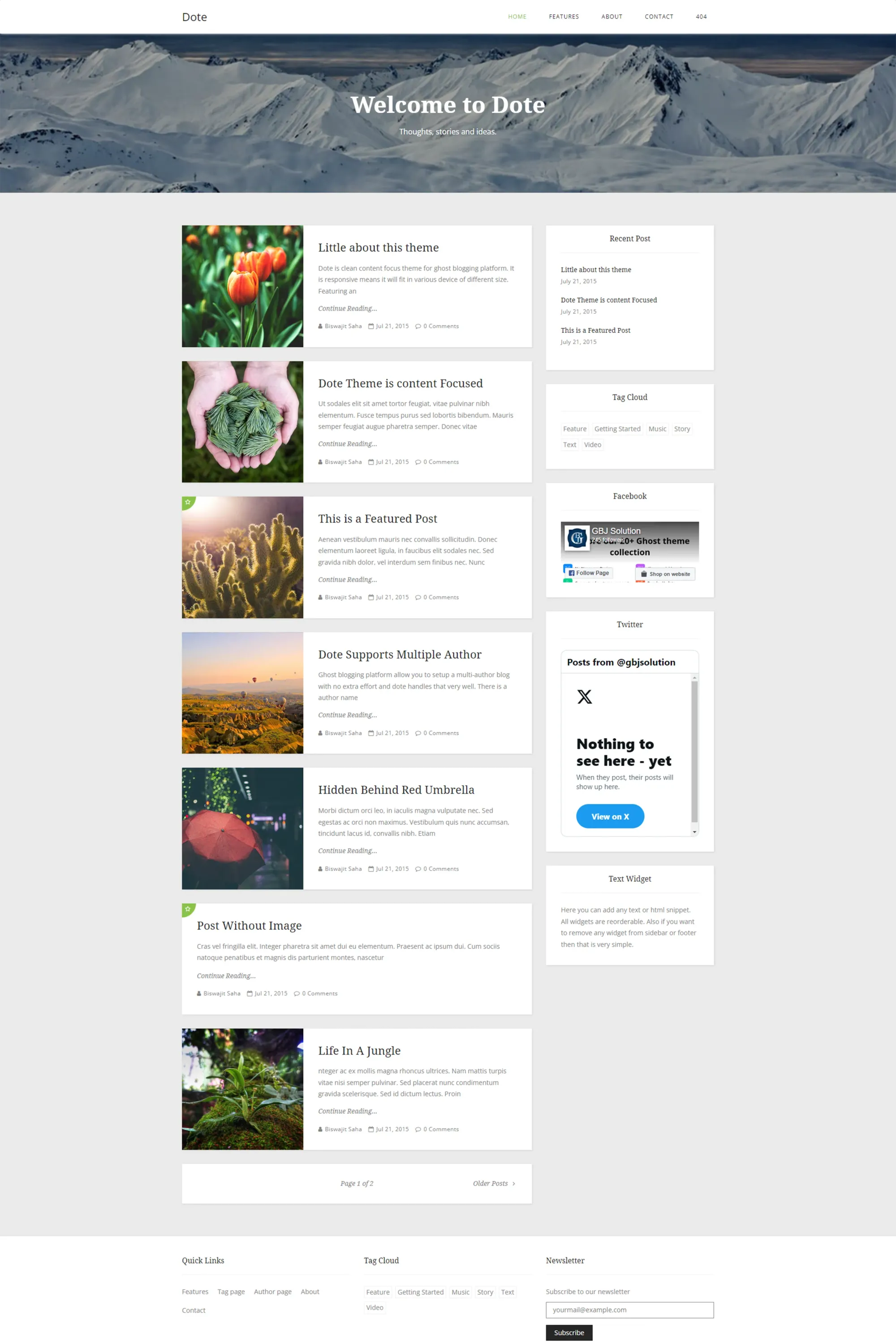 🌟 Dote Ghost Theme – Minimal, Elegant & Responsive Design ️