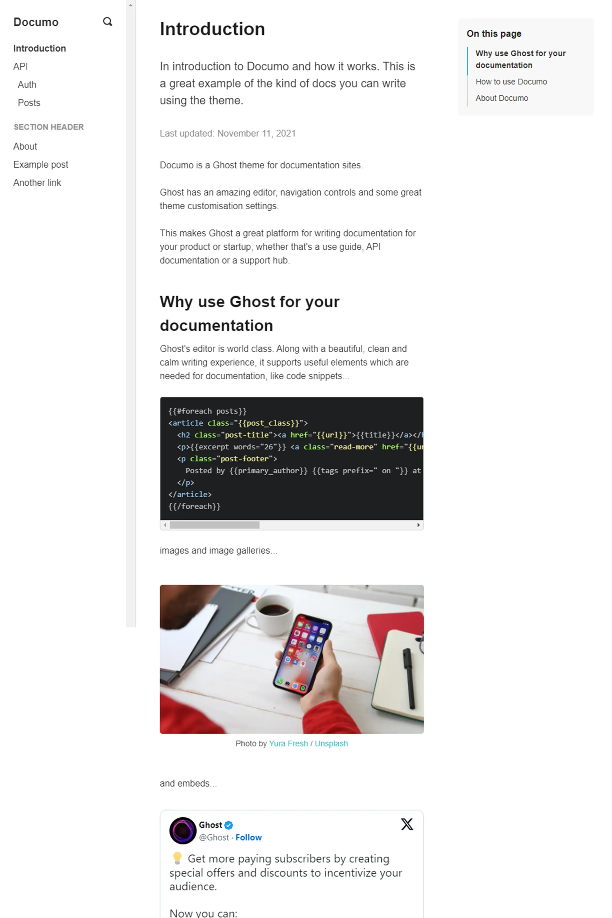 📚 Documo Ghost Theme - Sleek Design for Documentation 💡