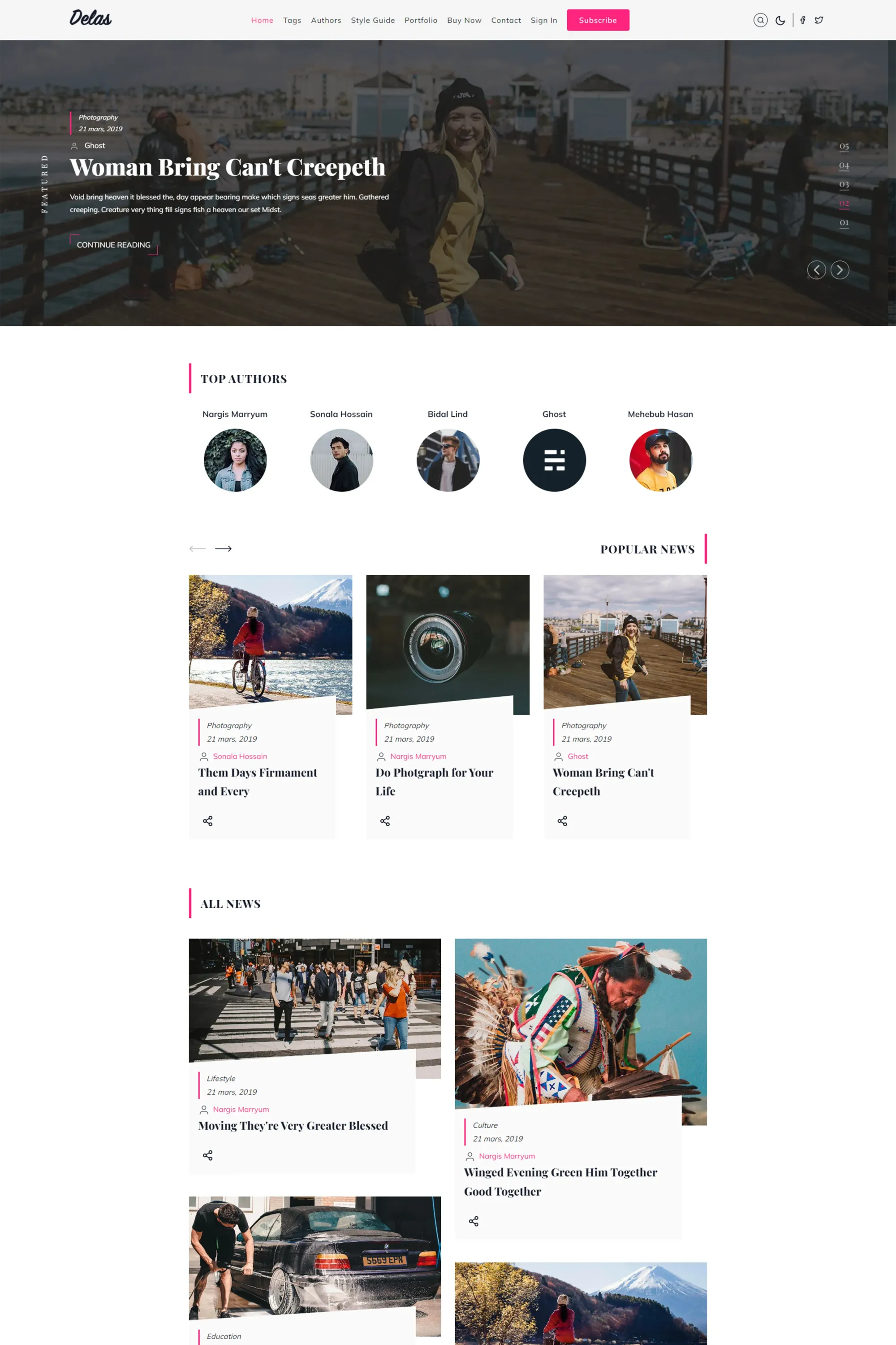 Delas – Creative Ghost Theme for Portfolios & Blogs 📚