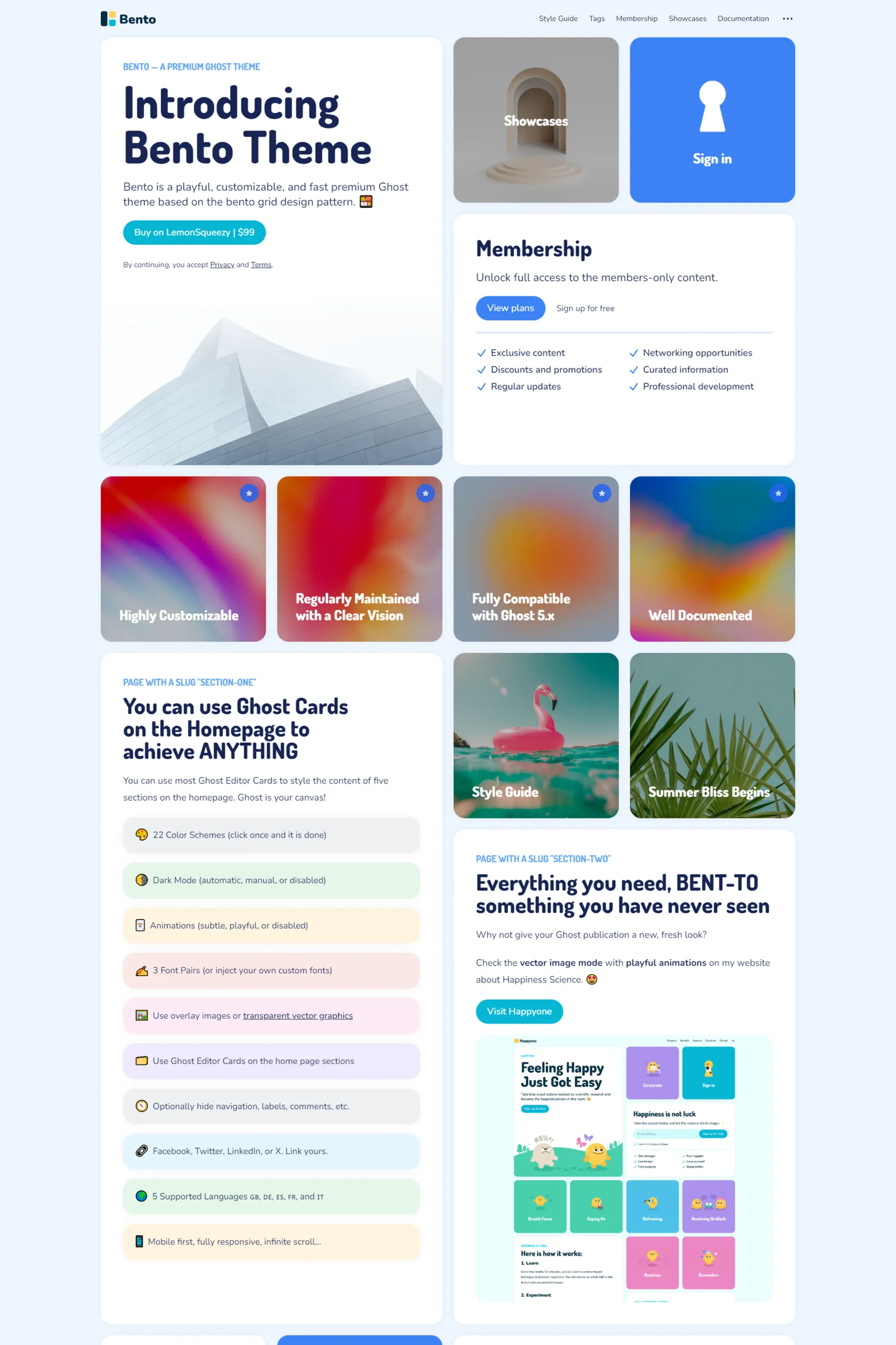 🔥 New Bento Ghost Theme by Happyone – Grab It Now! 🎉