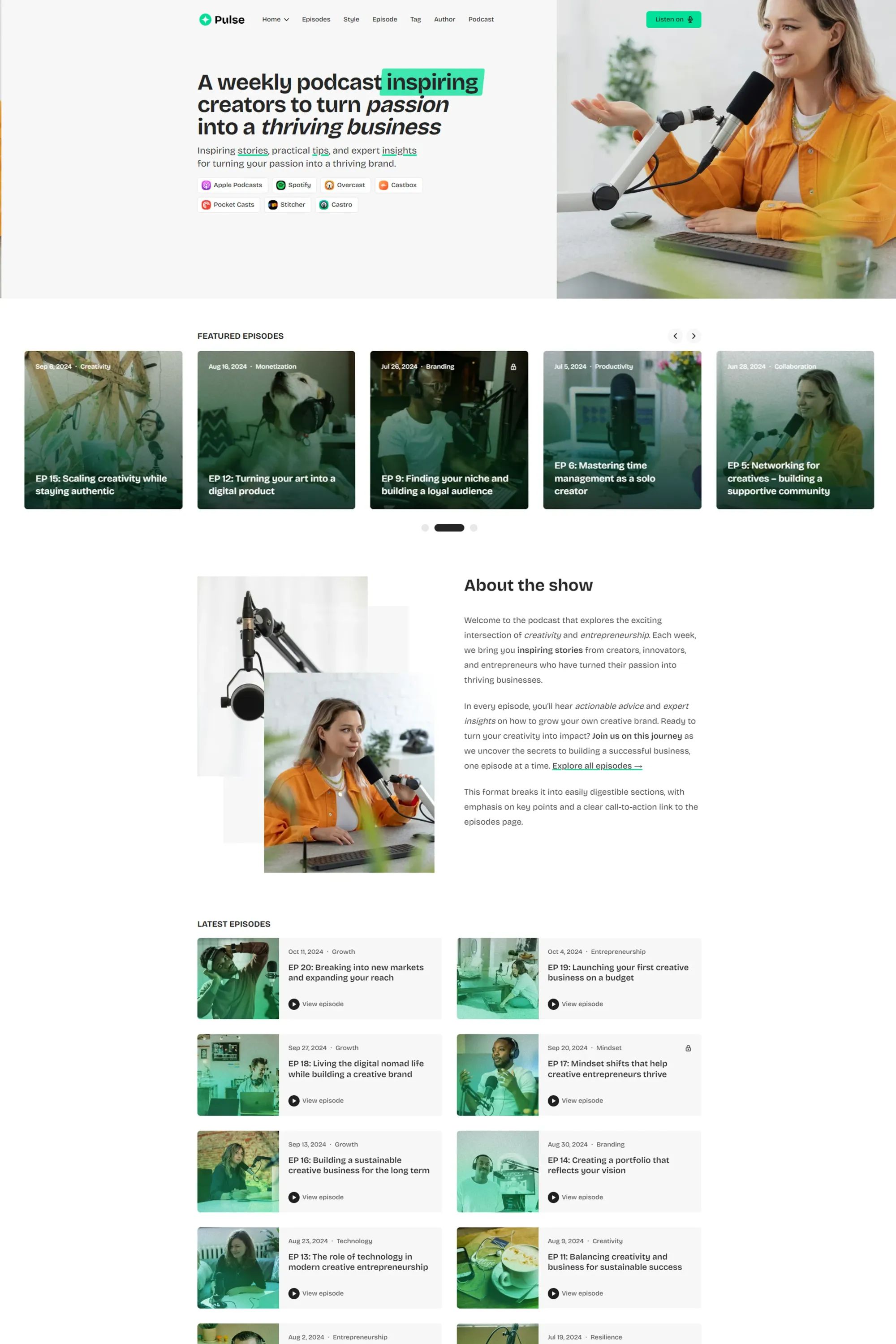 🔥 New Pulse Ghost Theme for Podcasters 🎙️ – Bright Themes