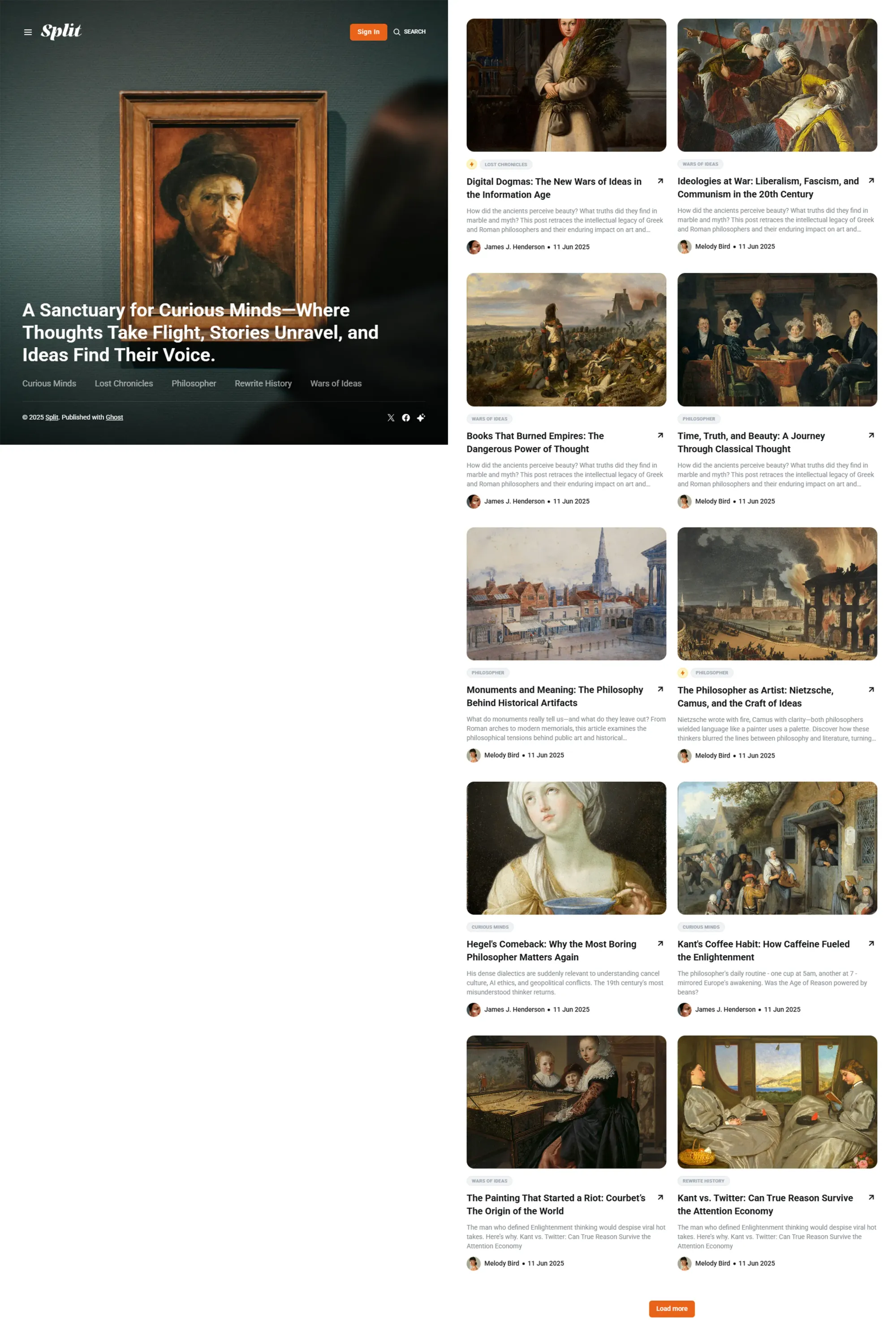 Split Ghost Theme by T-Rex Themes – Minimal Premium Ghost CMS