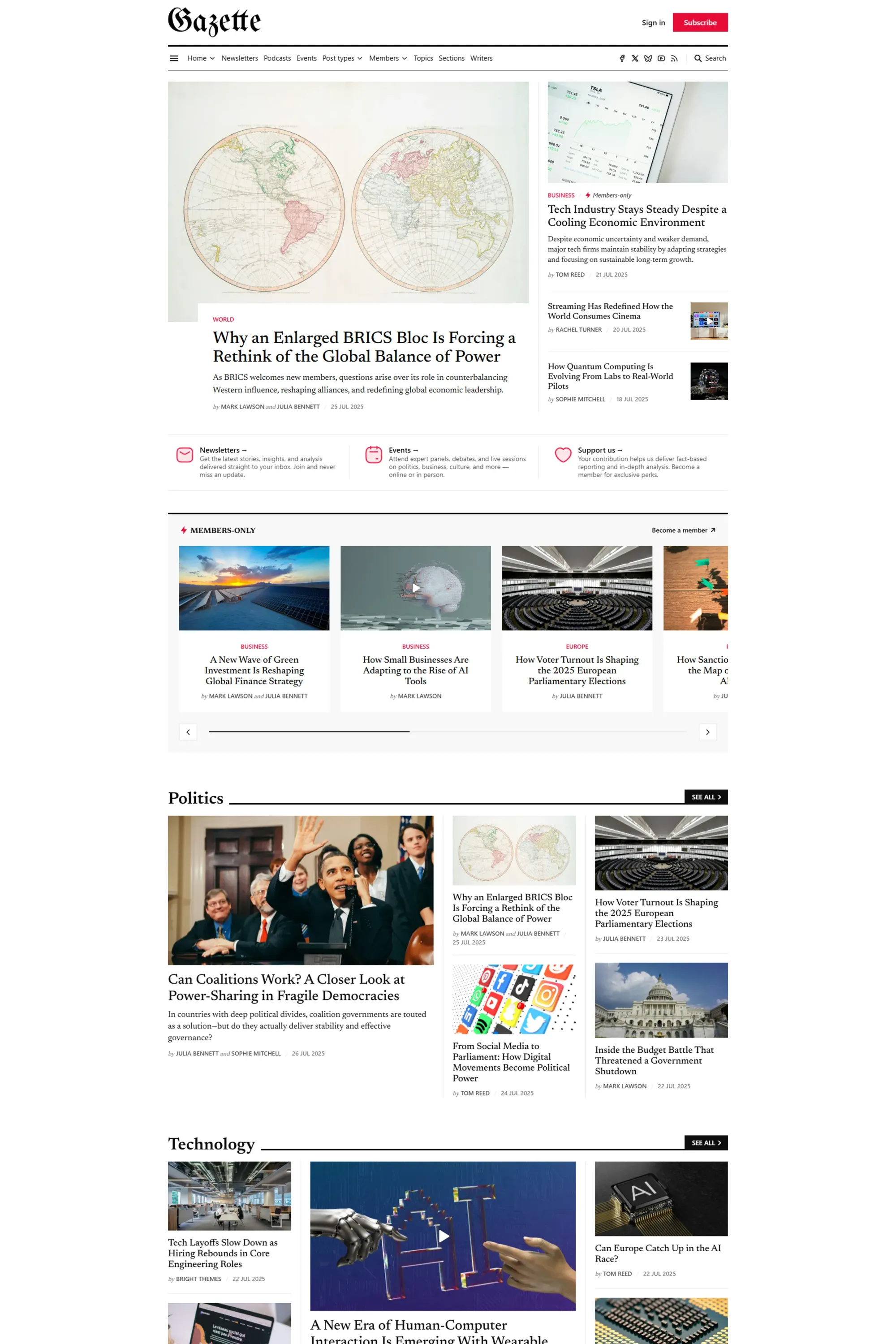 Gazet Ghost theme — News & Magazine Ghost CMS Theme