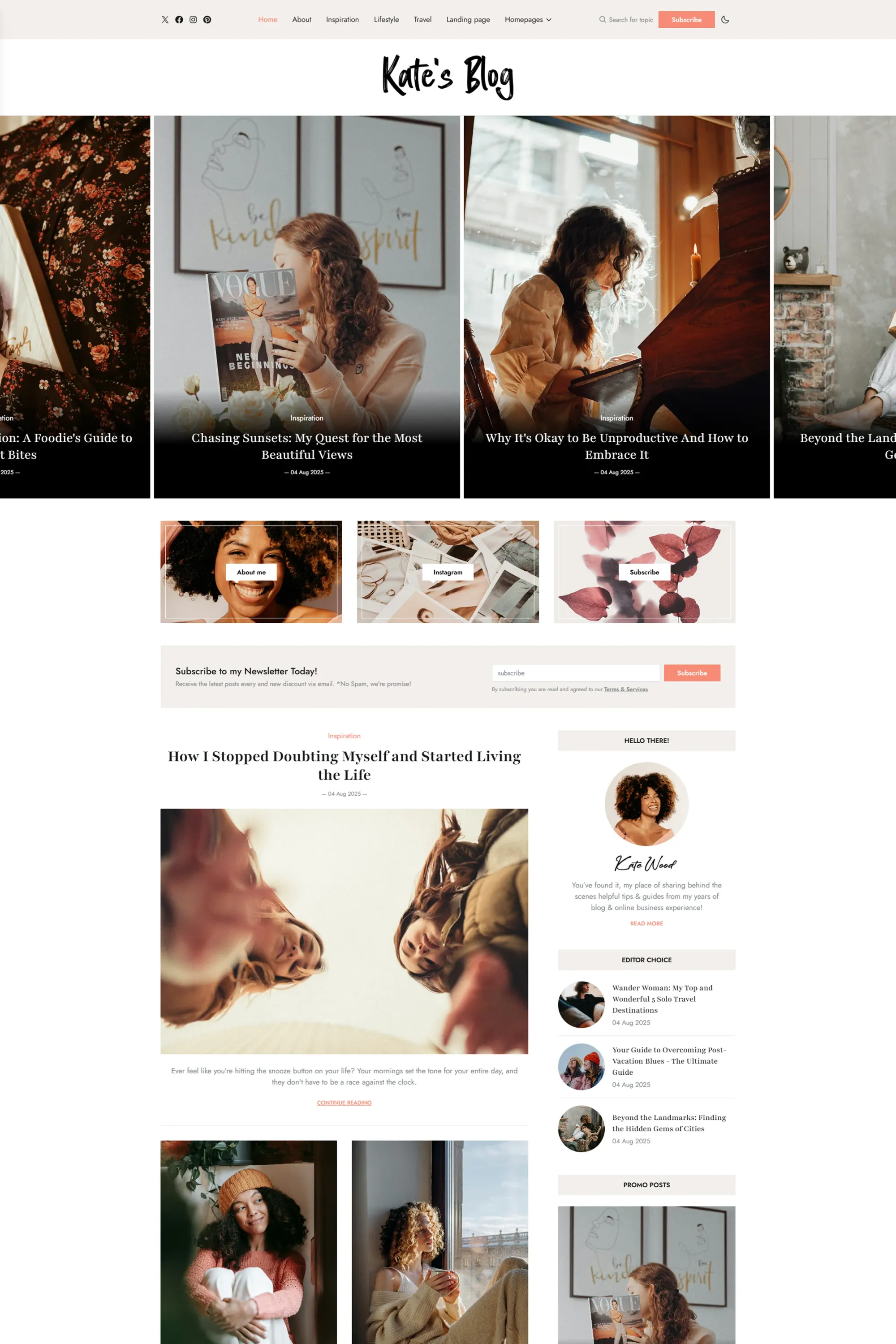 Kate Ghost Theme by T-Rex Themes | Premium Ghost CMS Theme