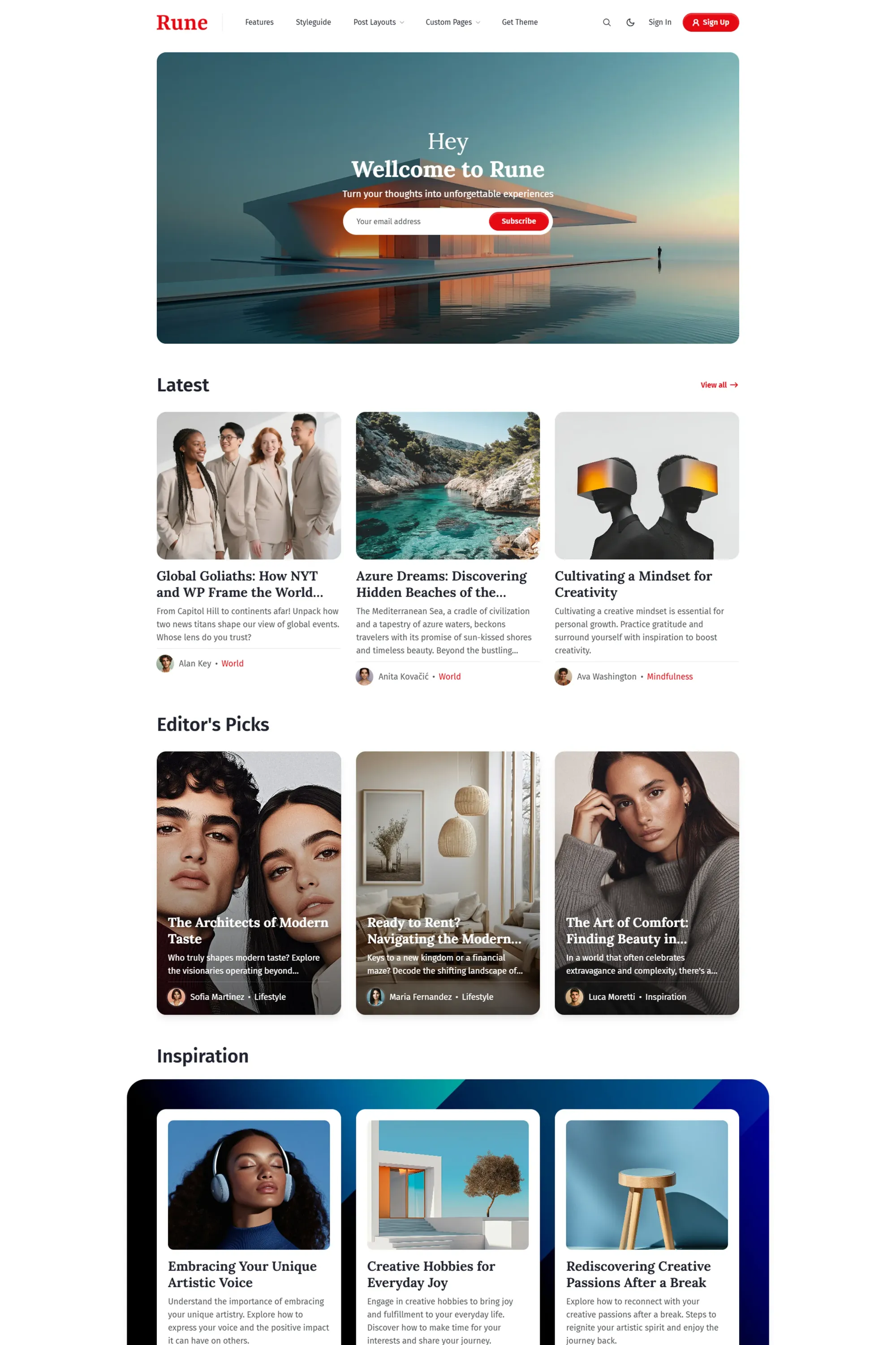 Rune Ghost theme – Clean magazine-style layout