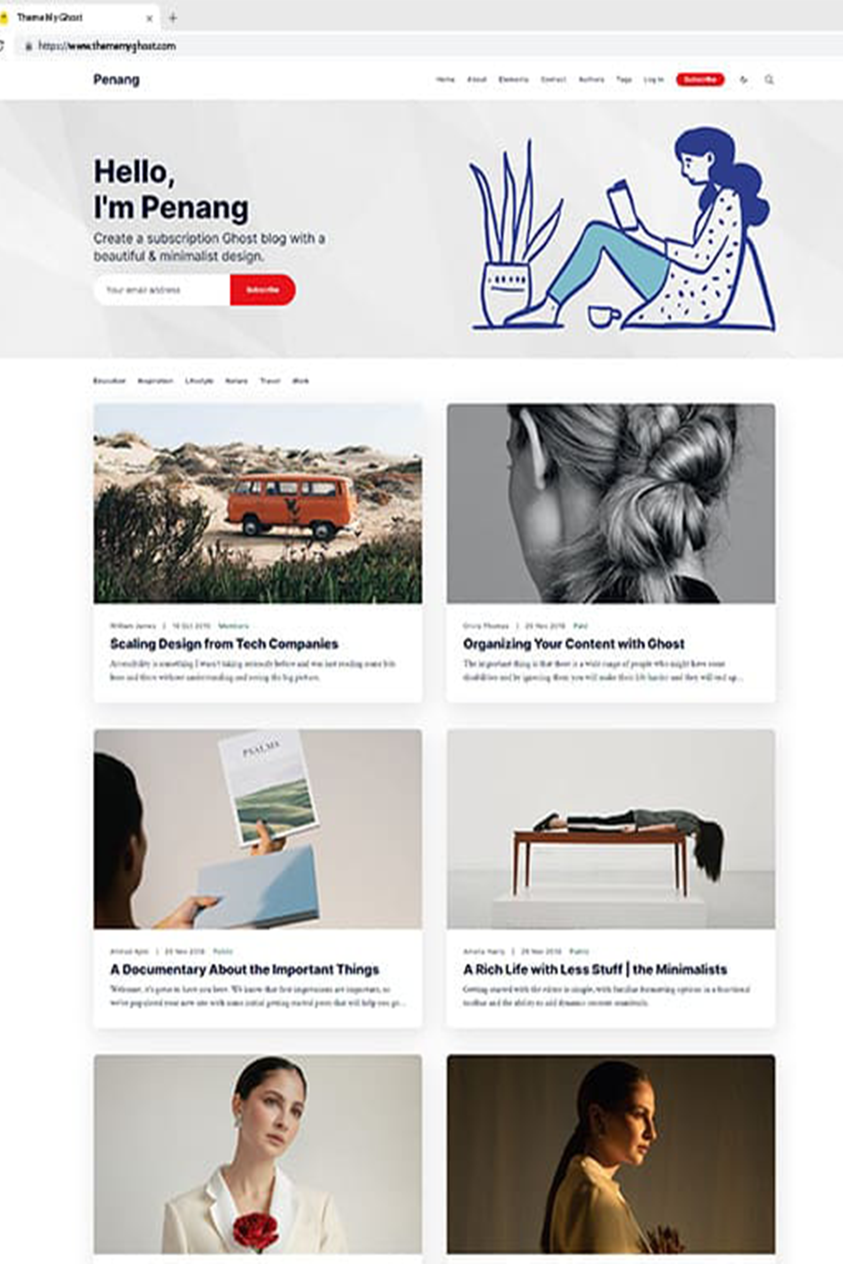 🖋️ Penang Ghost Theme – Clean Design for Blogs & Magazines