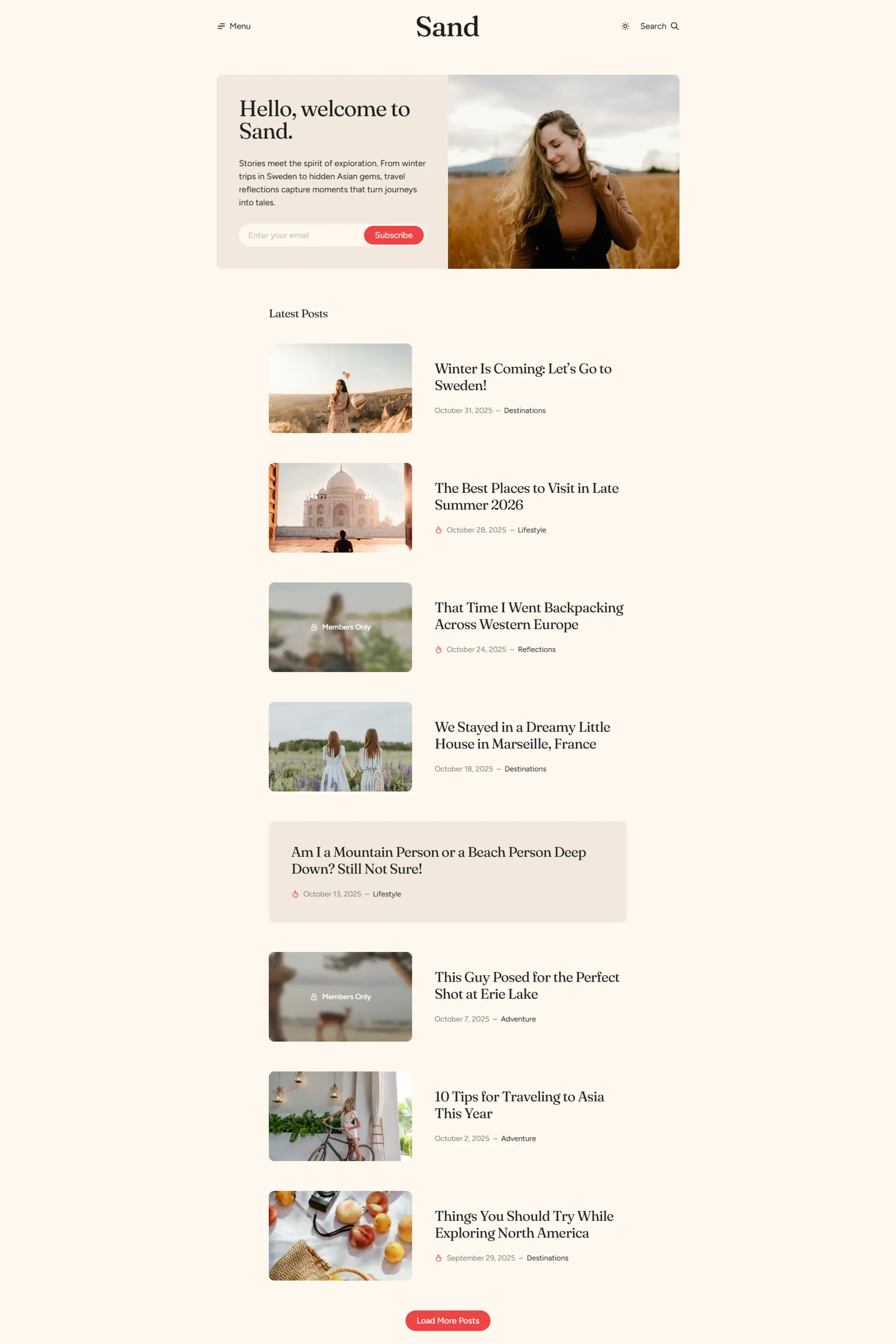 Sand Ghost theme – Minimal blog theme for writers
